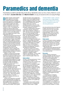 Greenwich Academic Literature Archive - Paramedics and dementia